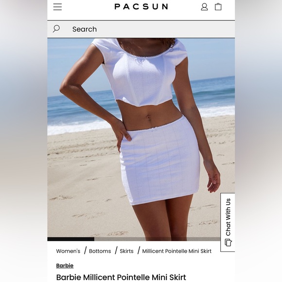 Barbie | Skirts | Barbie White Mini Skirt X Pacsun | Poshmark